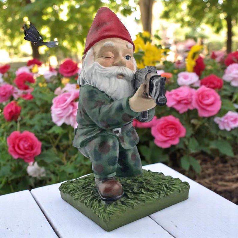 Funny Army Garden Gnome: Military Soldier Decor, Gnome Lover Gift ...
