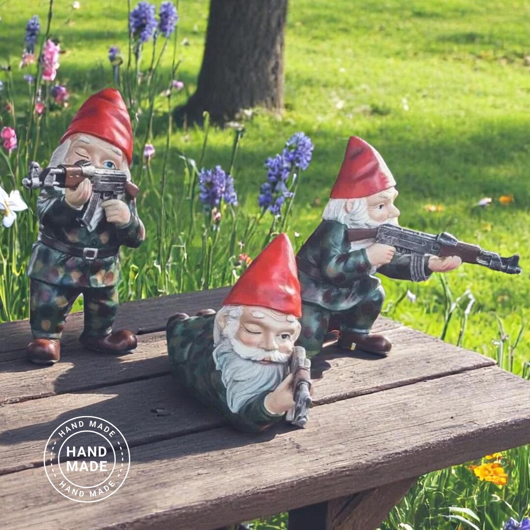 Funny Army Garden Gnome: Military Soldier Decor, Gnome Lover Gift ...