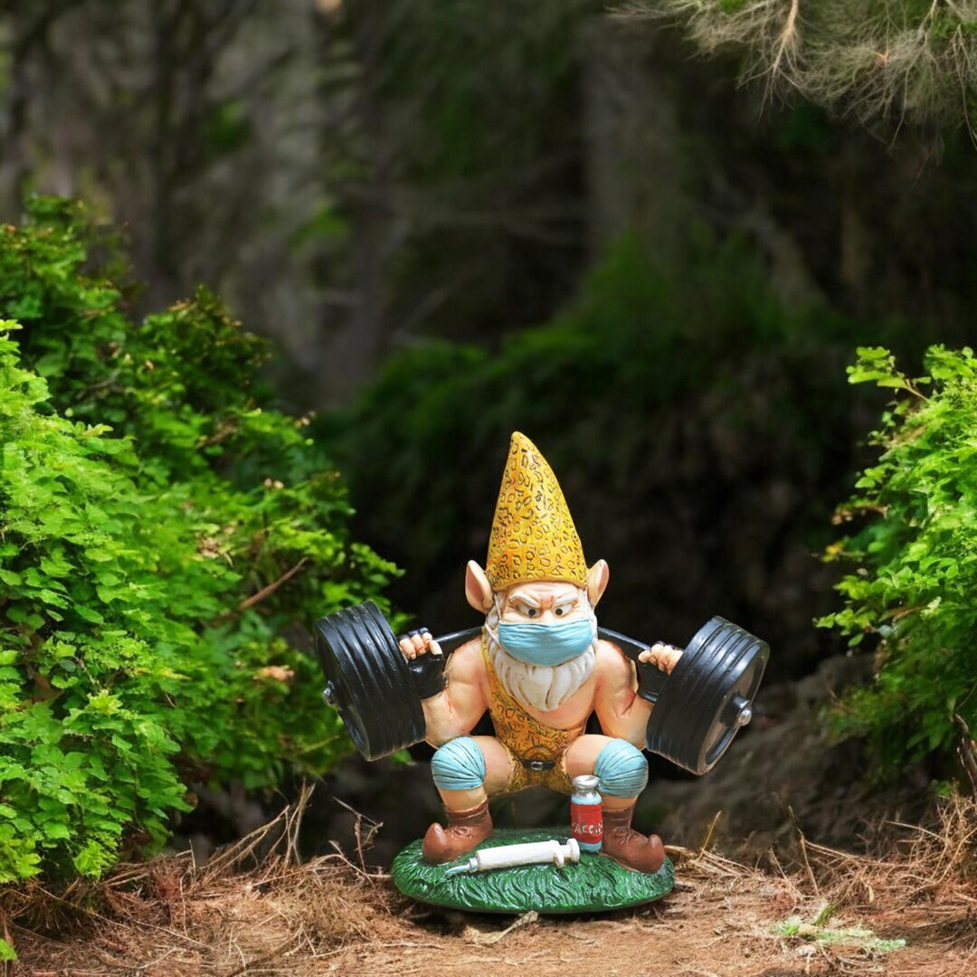 Weightlifting Gnome Statue – Funny Resin Garden Dwarf Ornament - Etsy