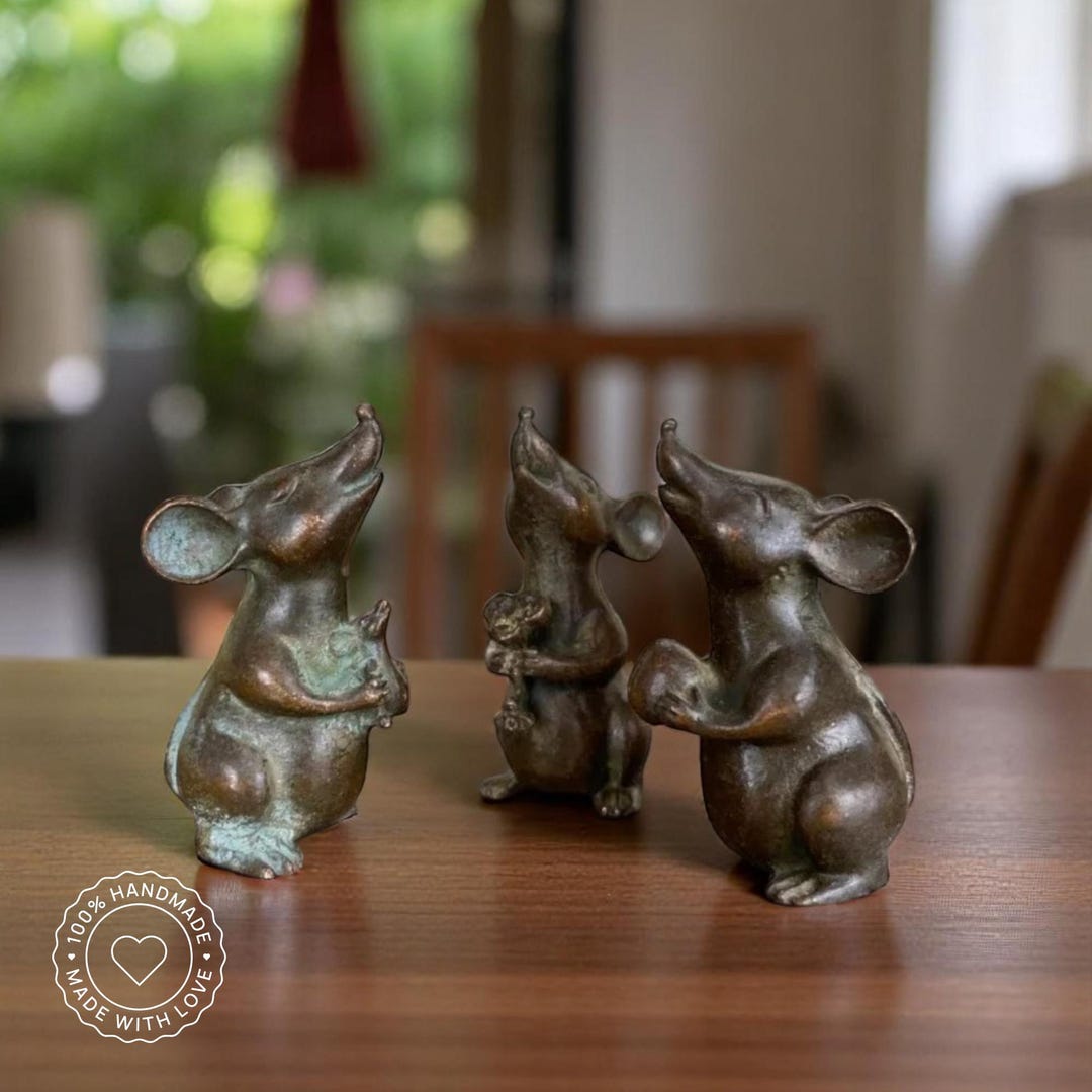 Copper Mouse Tea Pets (set of 3): Handcrafted Brass Figurines - Etsy