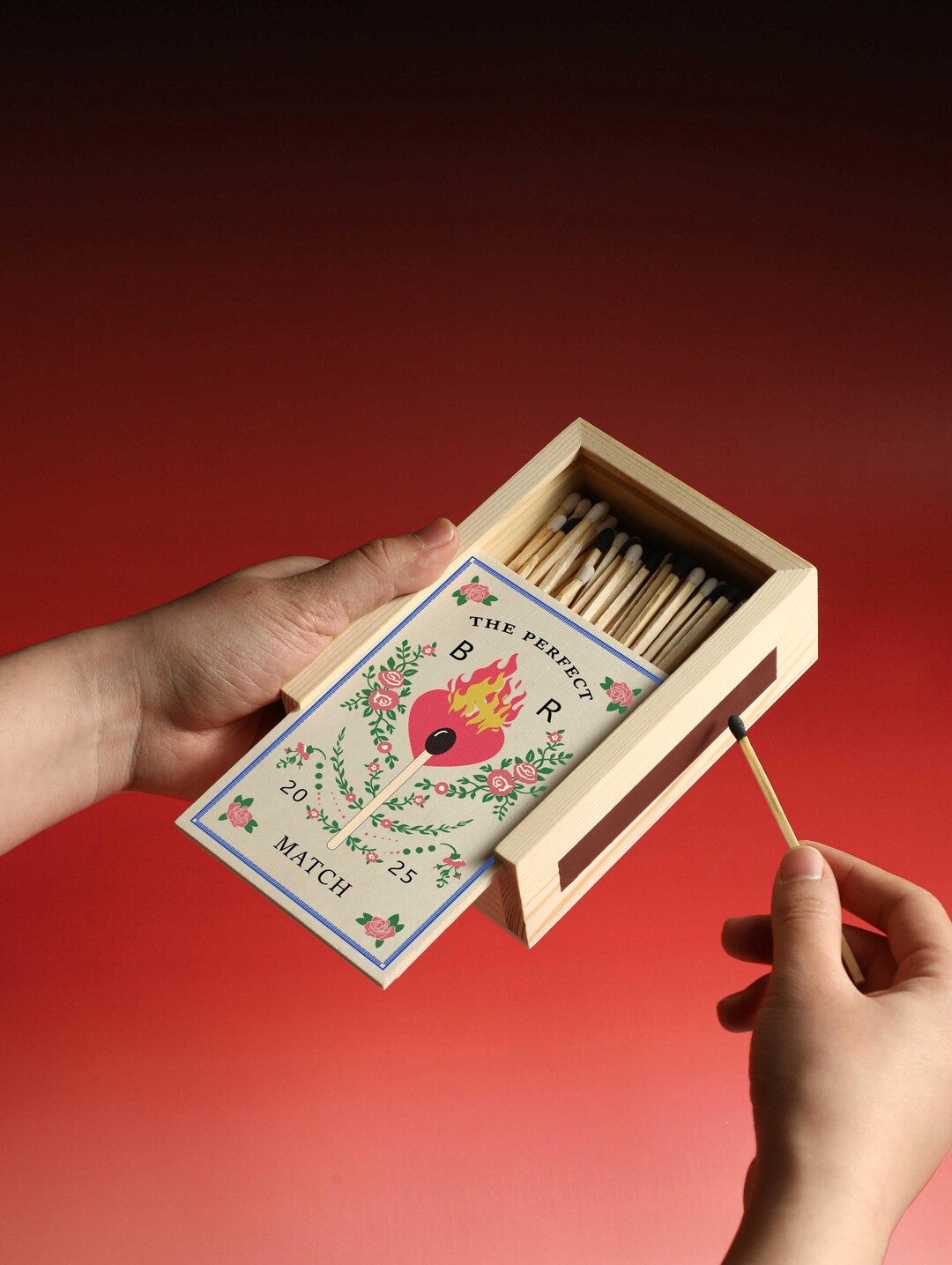 Personalized Wooden Matchbox, Custom Couples Matchbox, Housewarming ...
