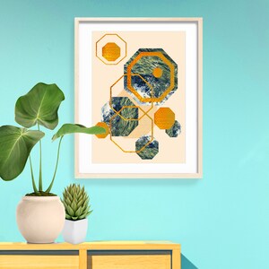 Geometric Original Nature Print, Abstract Octagon, Modern Art ...