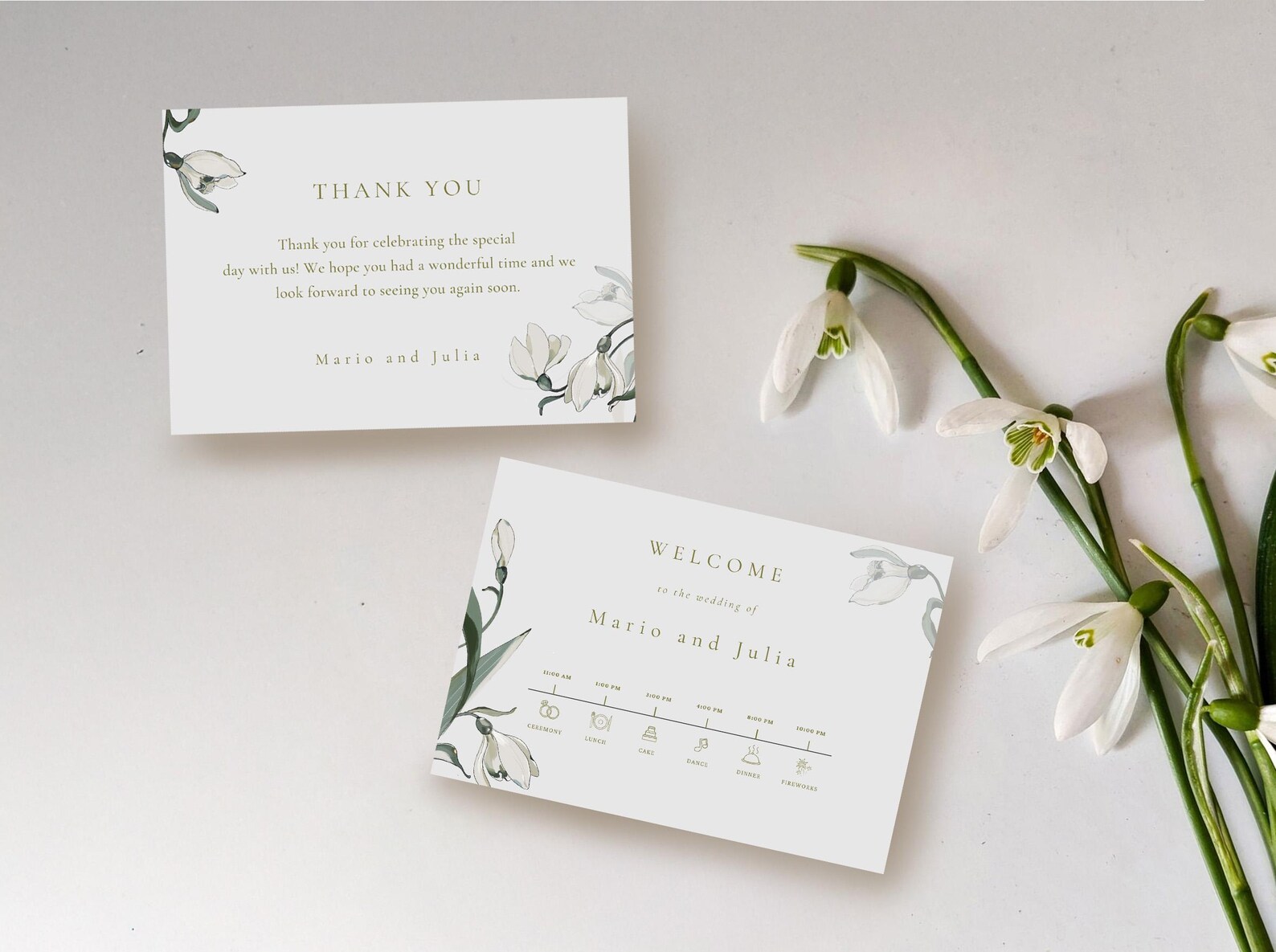 Snowdrop Editable Wedding Invitation Suite, Early Spring Wedding ...