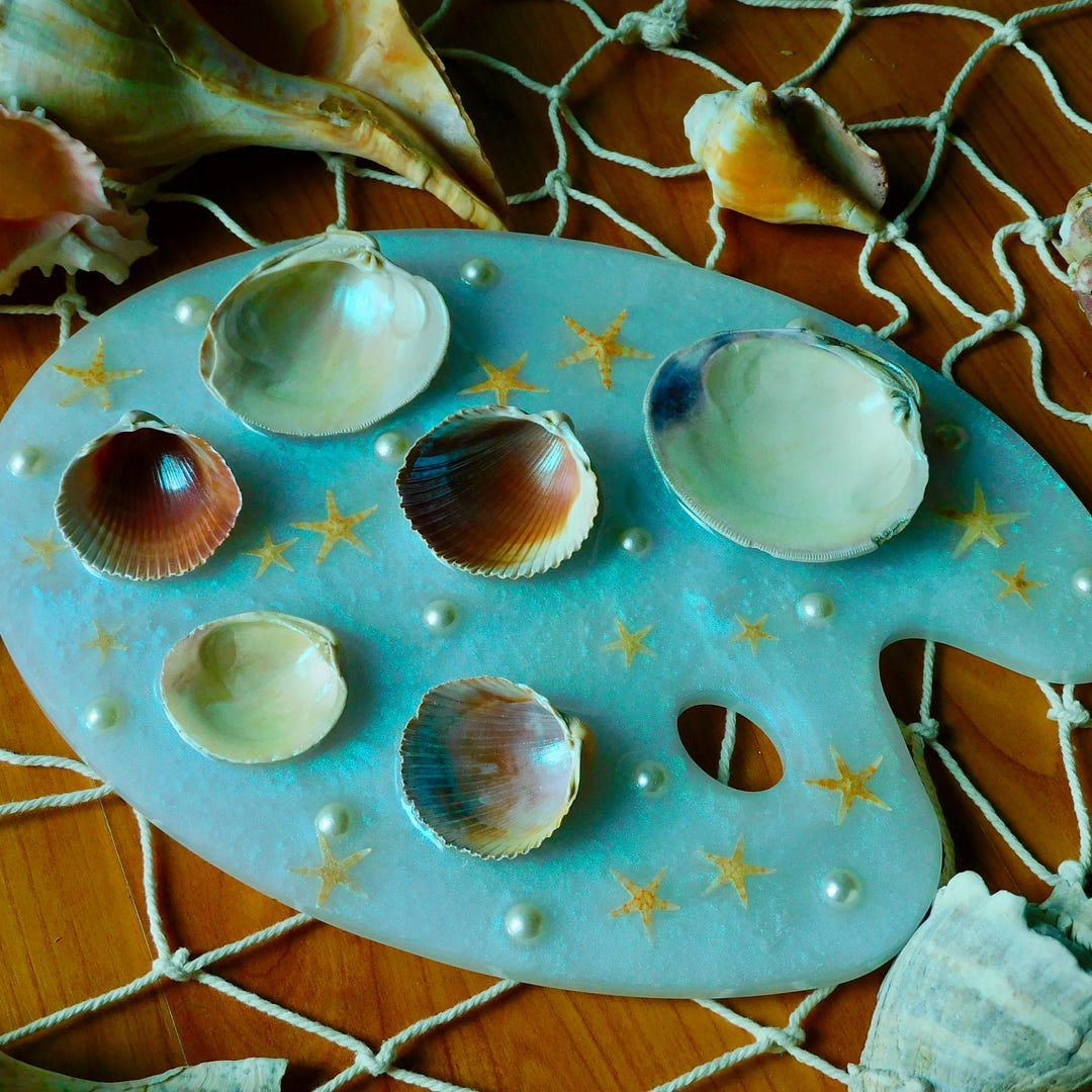 Mermaid Seashell Paint Palette - Etsy