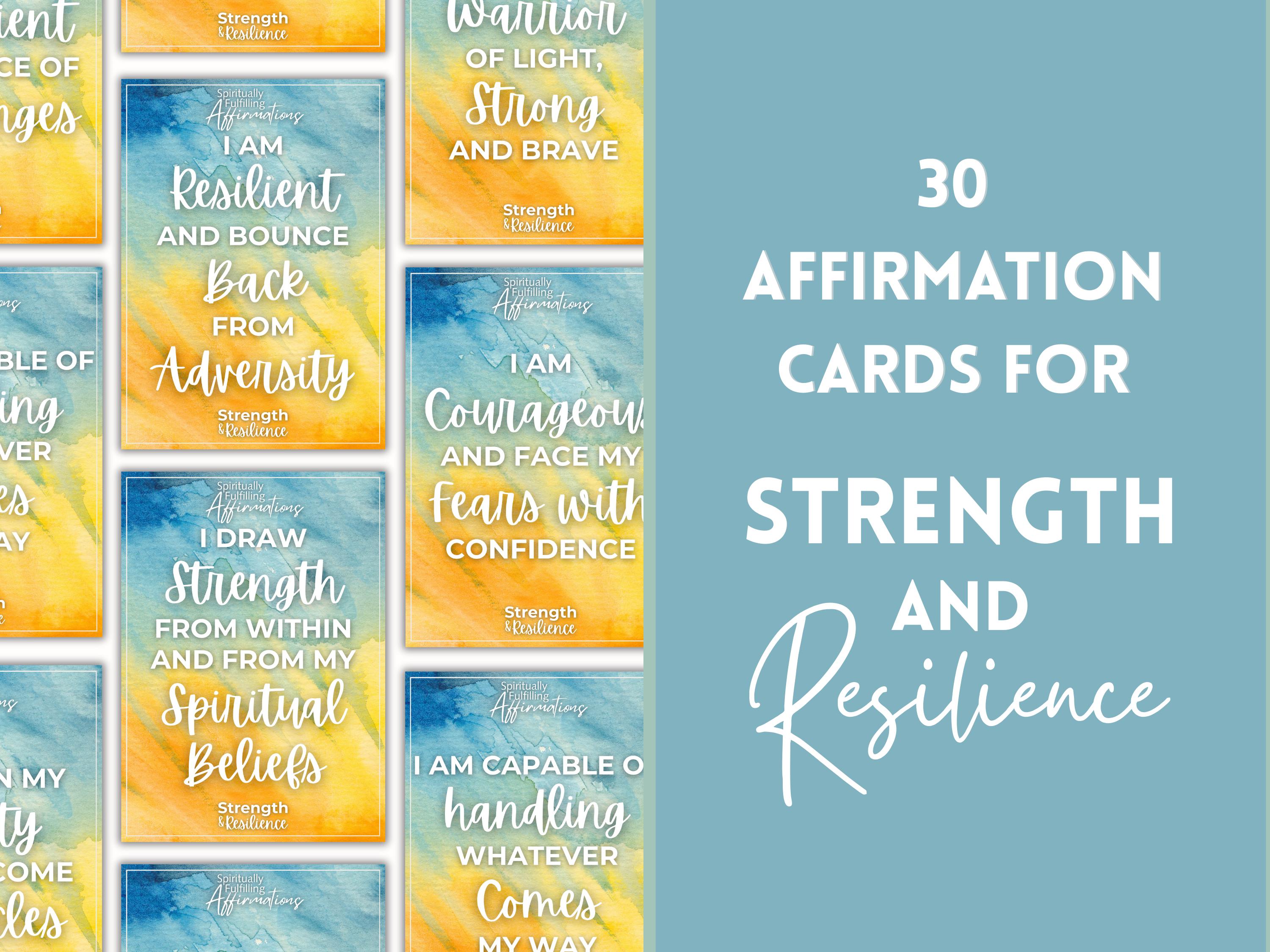 Strength & Resilience Affirmation Cards: Printable Manifestation Board ...