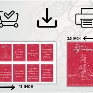 Root Chakra Affirmation Cards: 31 Daily Mindfulness Cards (digital ...