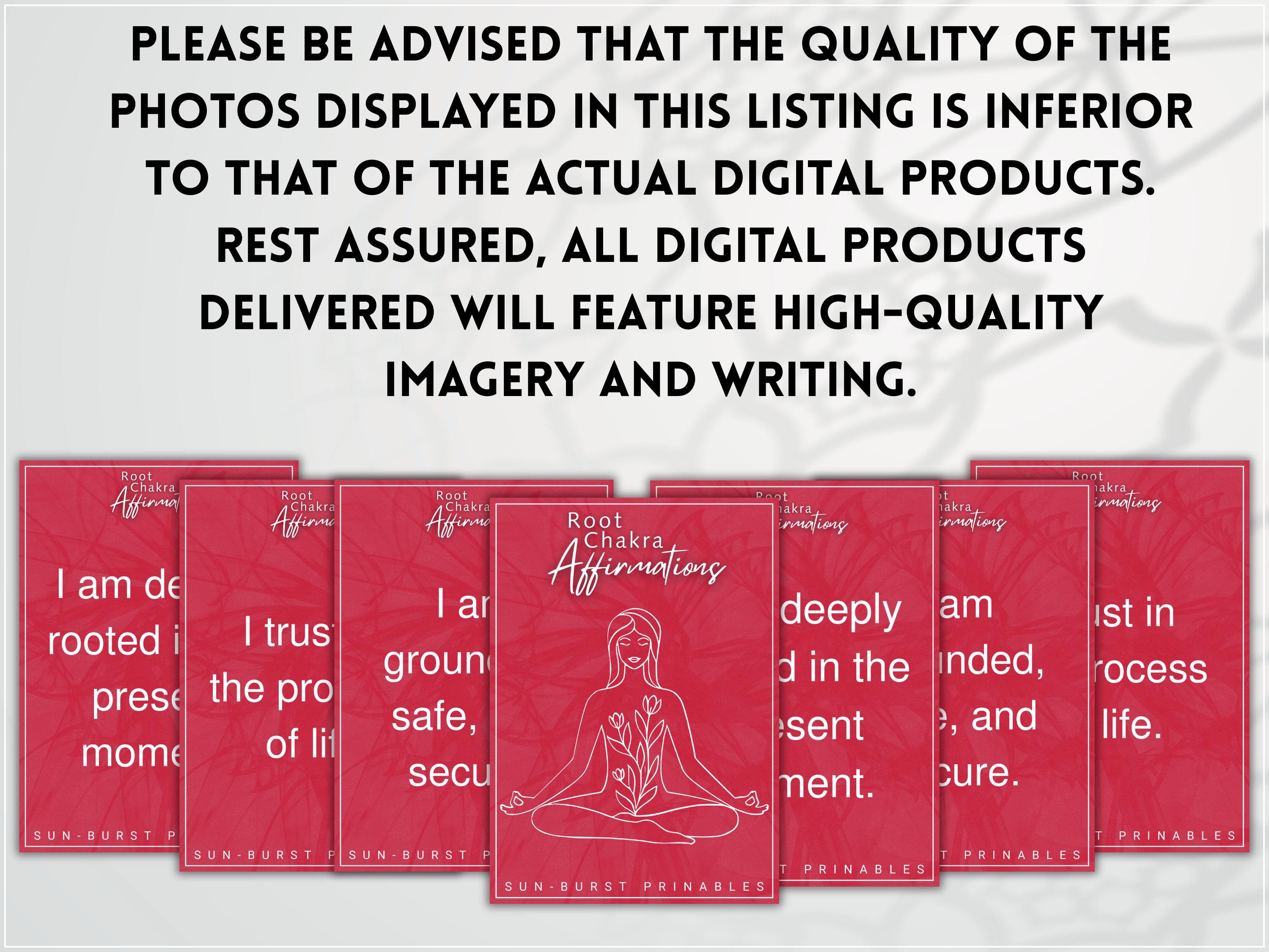 Root Chakra Affirmation Cards: 31 Daily Mindfulness Cards (digital ...