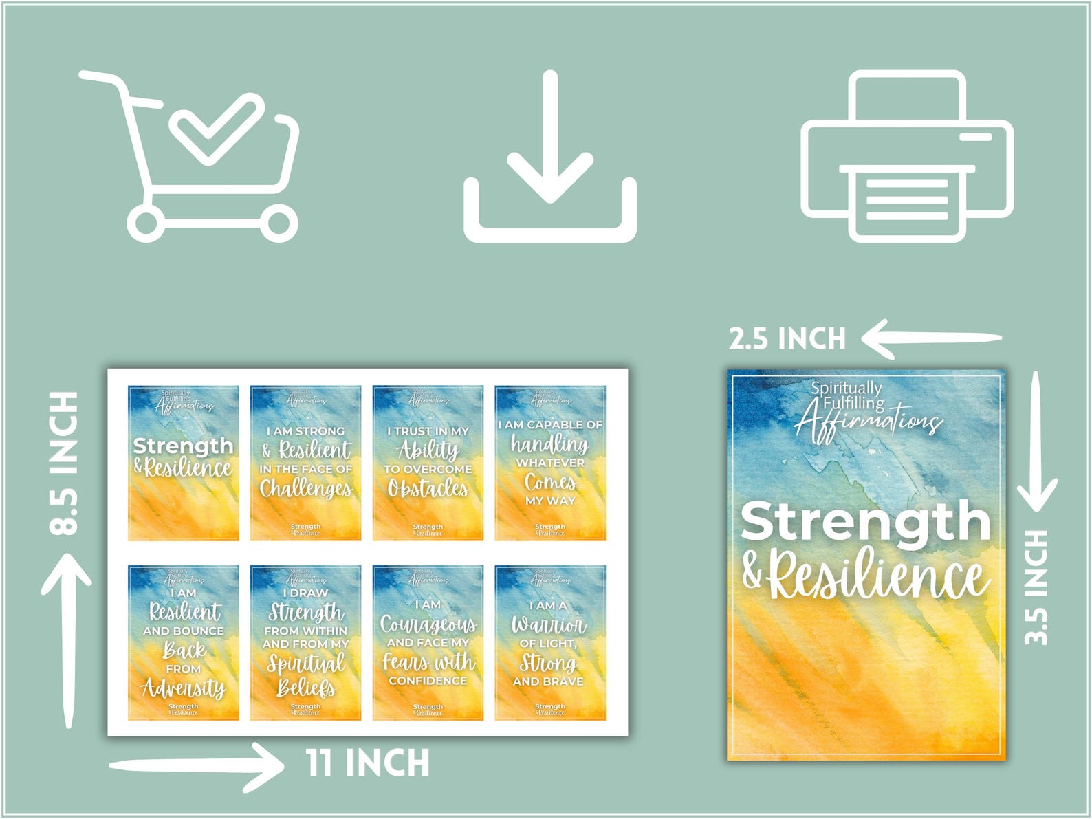 Strength & Resilience Affirmation Cards: Printable Manifestation Board ...