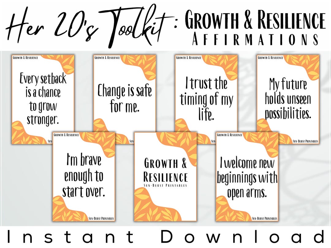 Her 20s Toolkit: Growth & Resilience Affirmation Cards | Daily ...