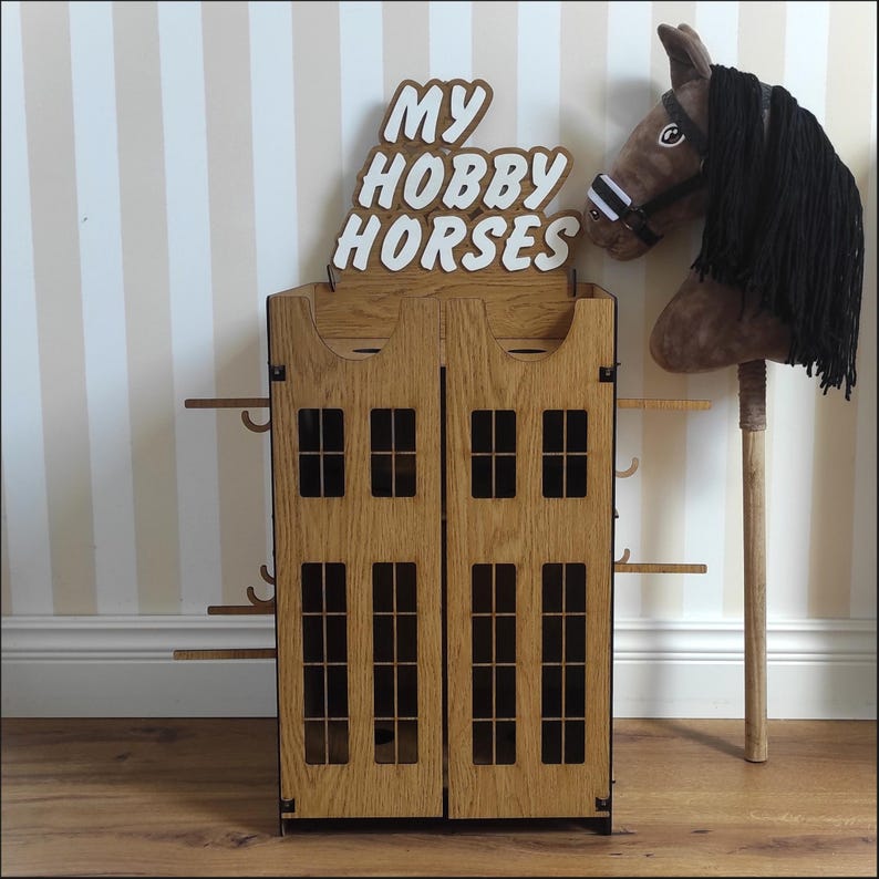 Wooden Hobby Horse Stable: Toy Barn With Accessory Organizer - Etsy