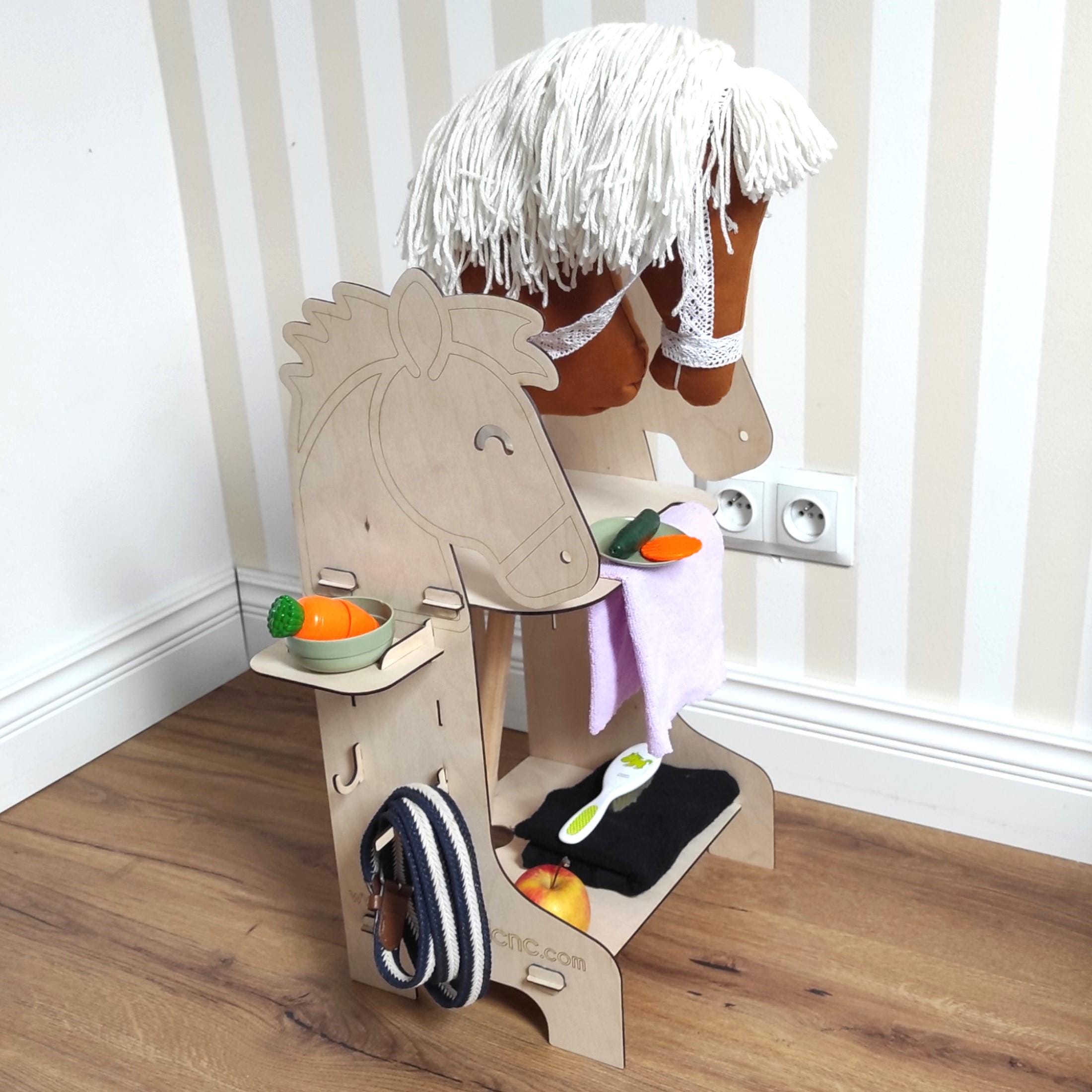 Hobby Horse Stall Stable, Wooden Stable Barn With Hangers, Stable for 1 ...