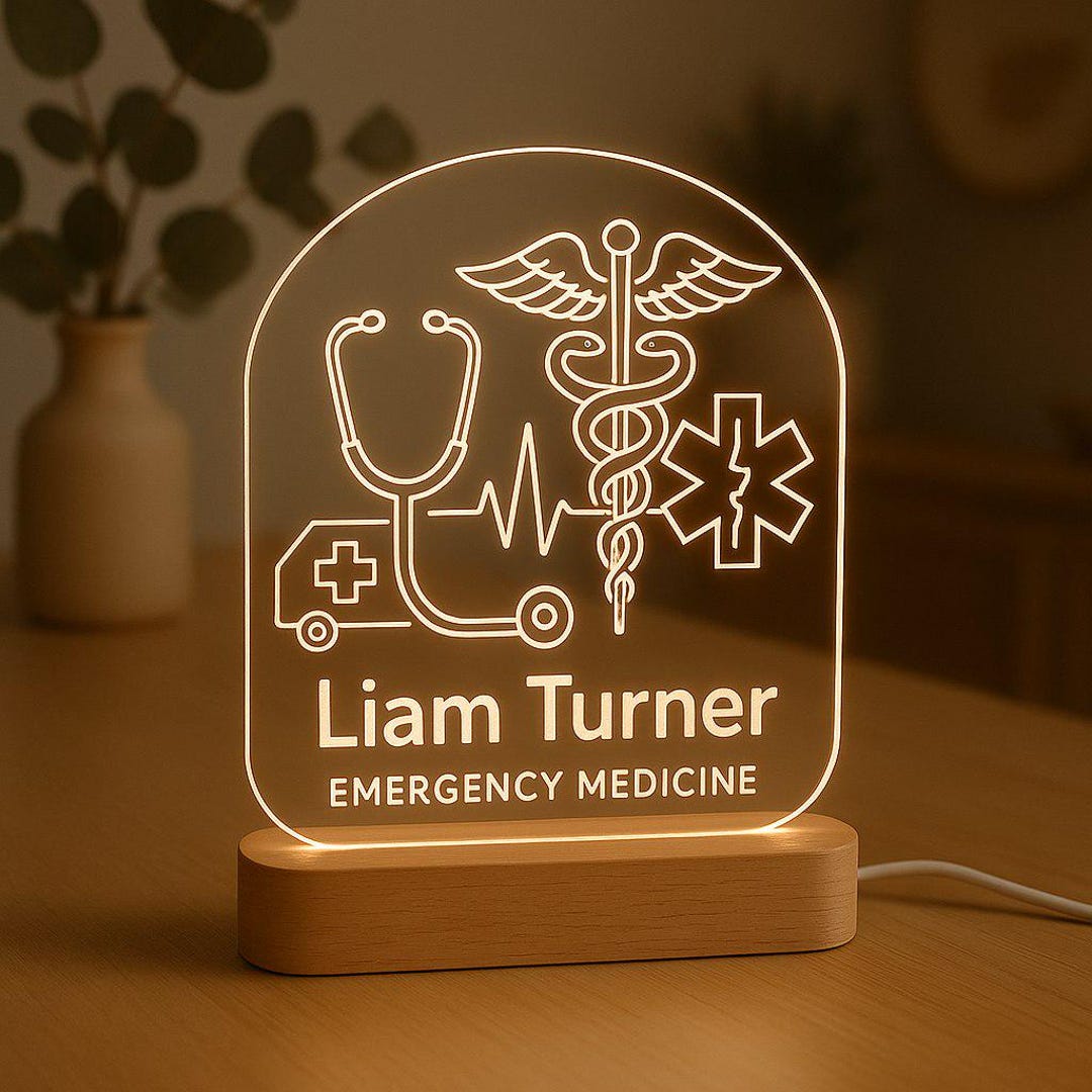 Emergency Medicine Doctor Custom Night Light Personalized Gift LED Lamp ...