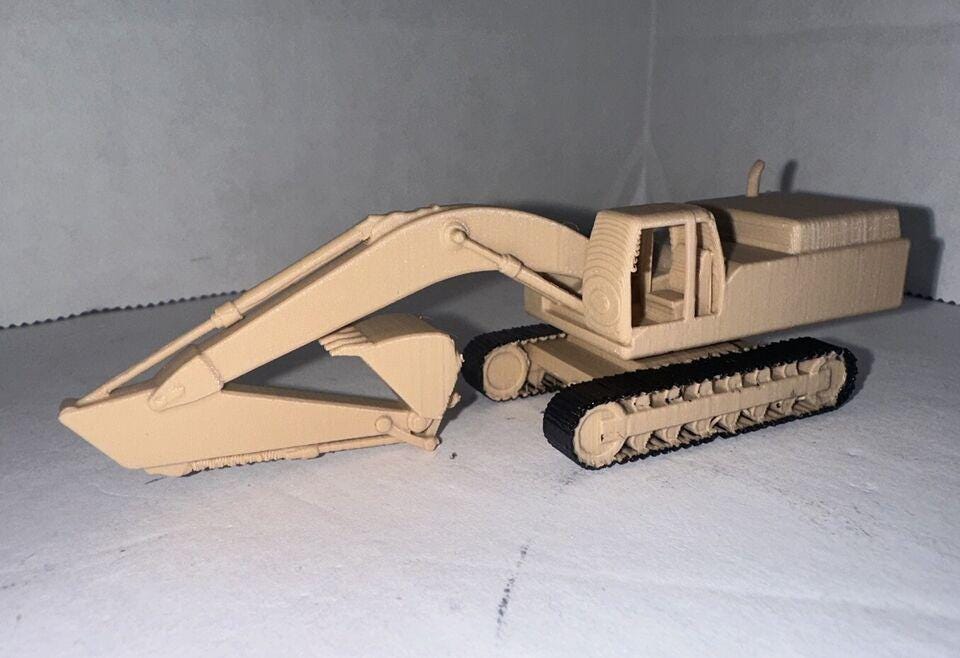 HO - Scale Excavator / Digger 1:87 Truck / Construction Vehicle for 1/ ...