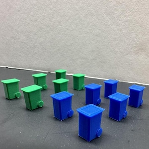 HO Scale Garbage Cans (12 Pack) Trash Bins 1:87 Recycling Containers ...