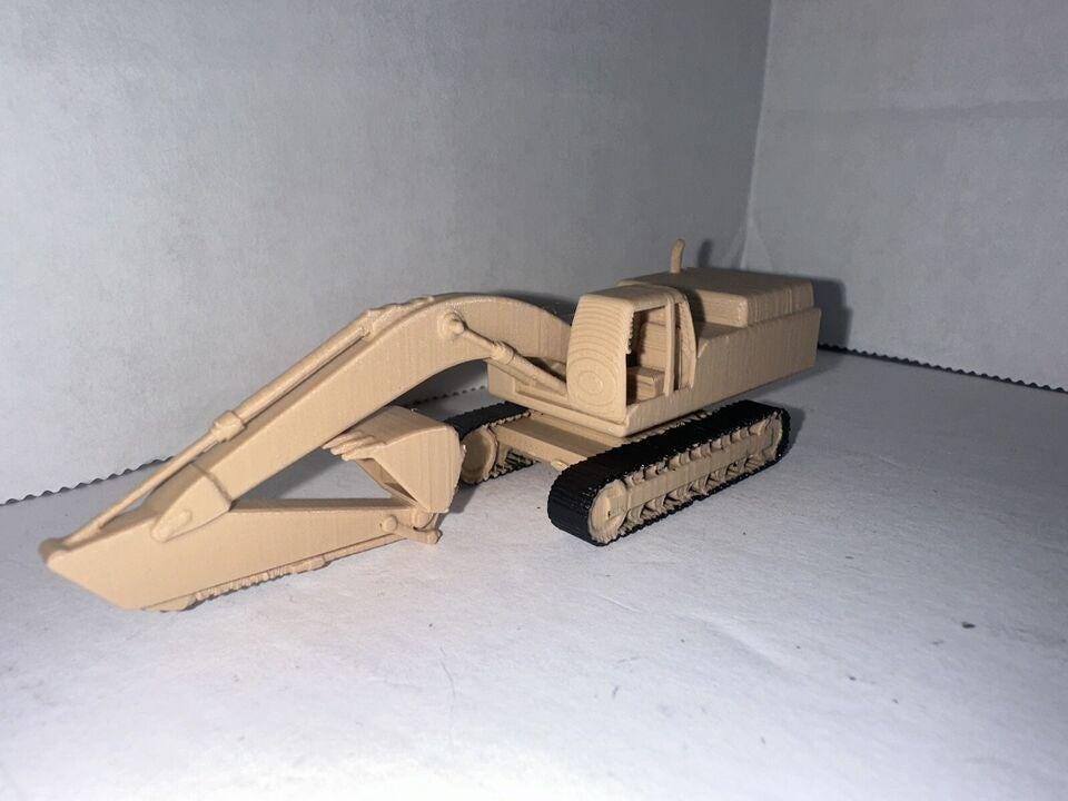 HO - Scale Excavator / Digger 1:87 Truck / Construction Vehicle for 1/ ...