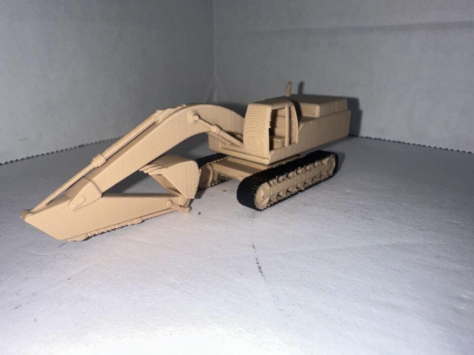 HO - Scale Excavator / Digger 1:87 Truck / Construction Vehicle for 1/ ...