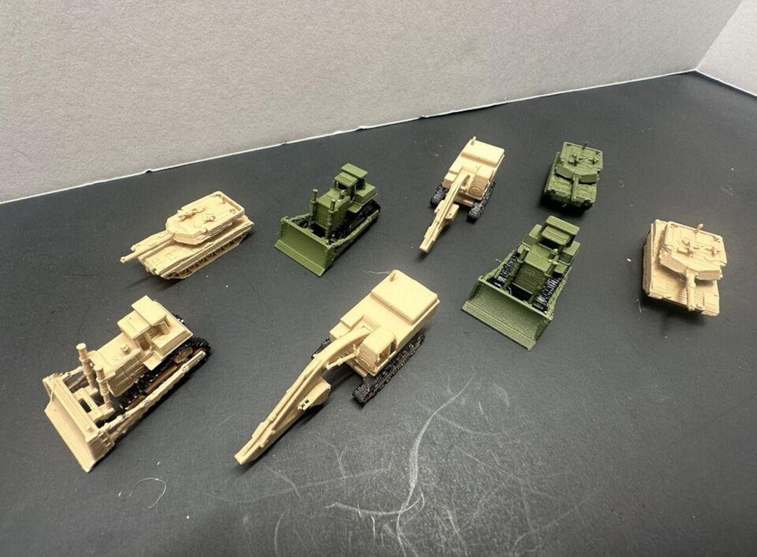 N-scale Construction Vehicle 8-pack in Army Desert Tan and Military ...