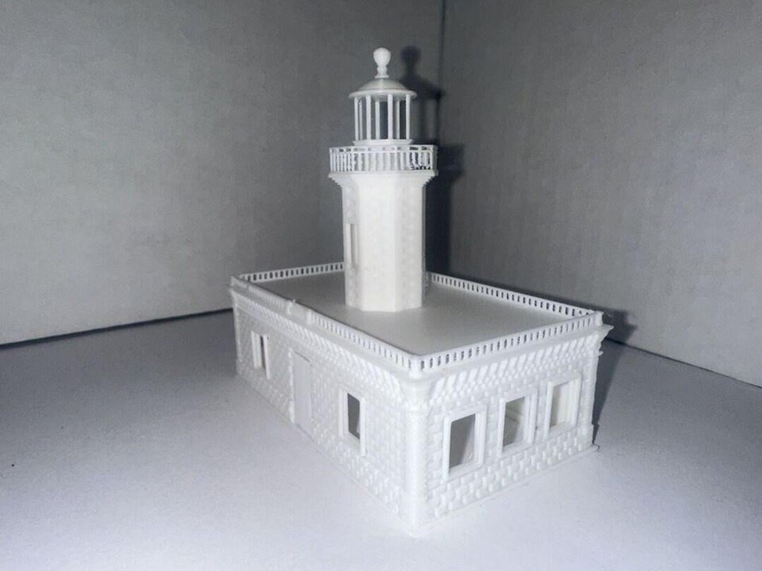 N - Scale Lighthouse Nautical Classic Building 1:160 High Detail White ...