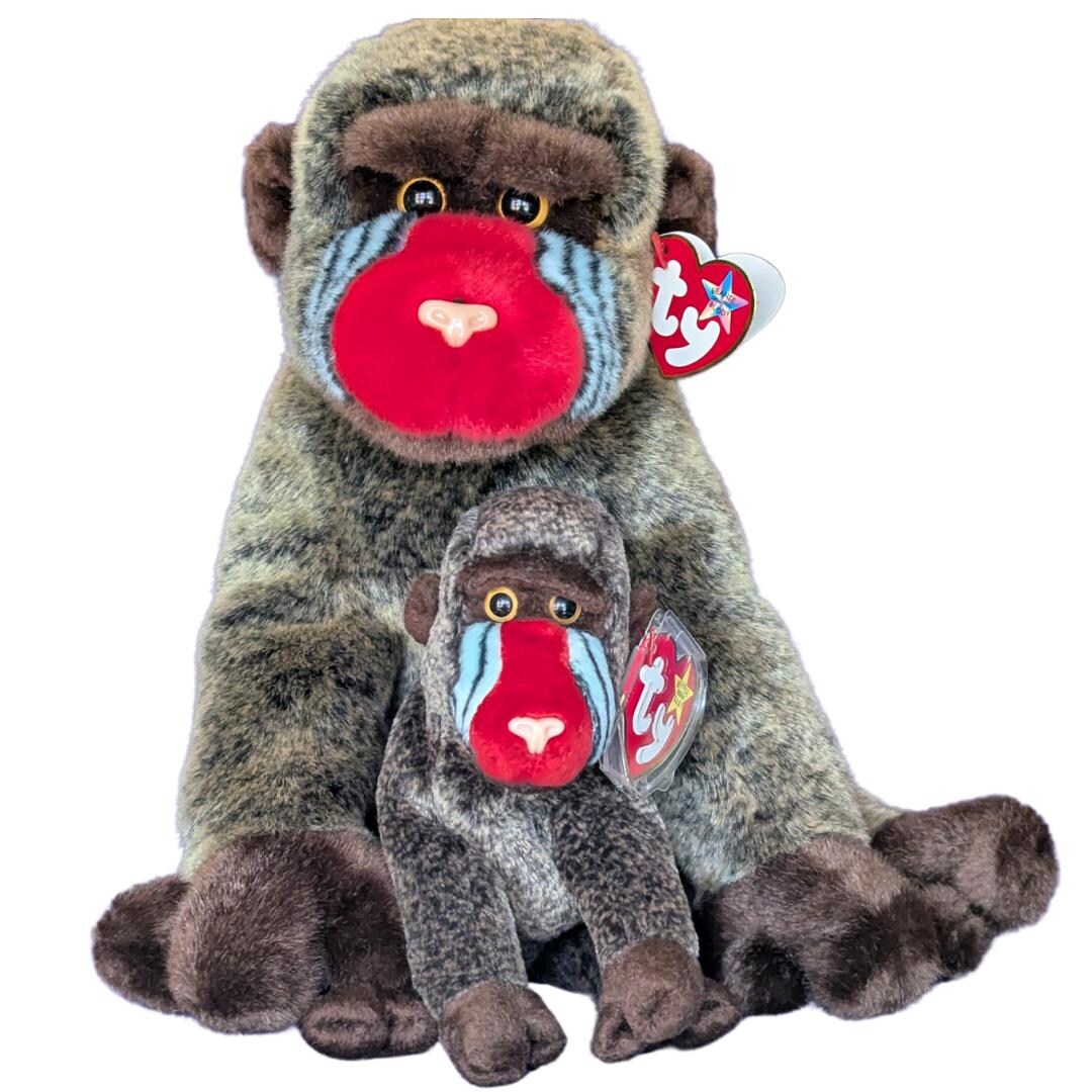 Cheeks - Ty Beanie Baby and Buddy Set - Mandrill (retired 1999) - Etsy