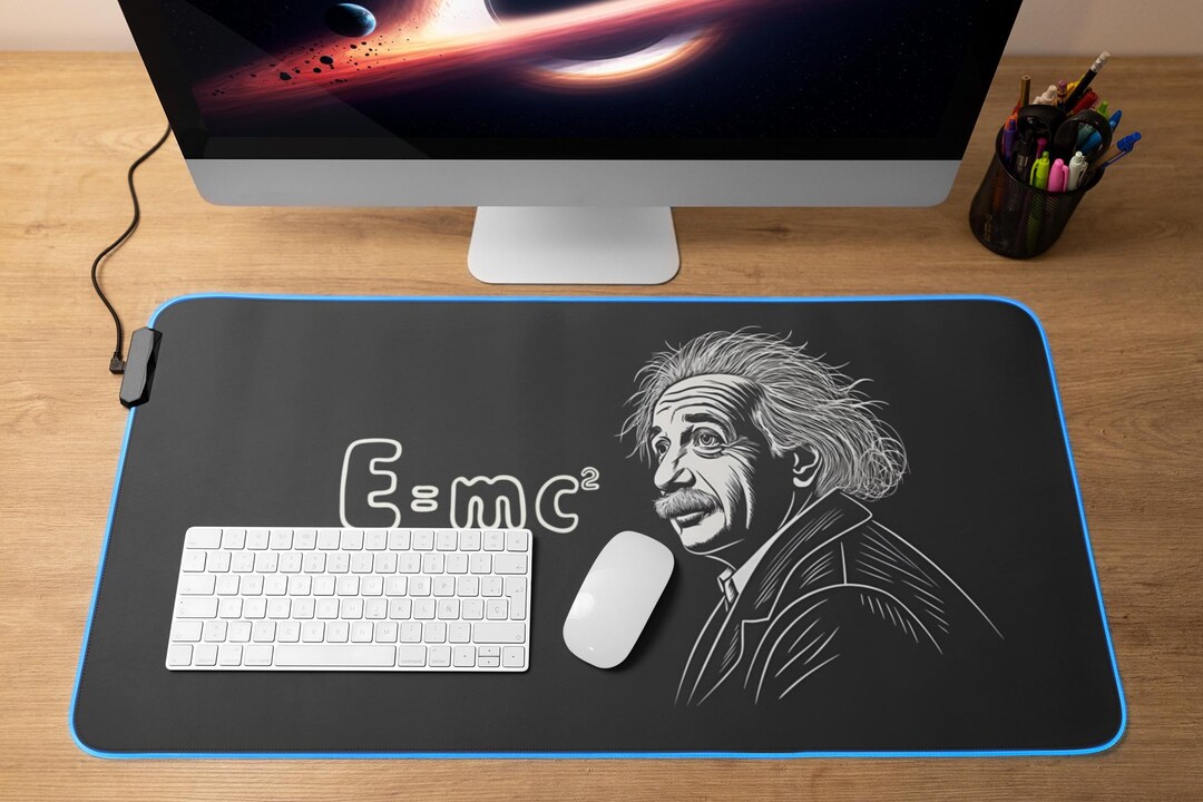 Einstein Desk Mat: Minimalist Scientist Mouse Pad - Etsy