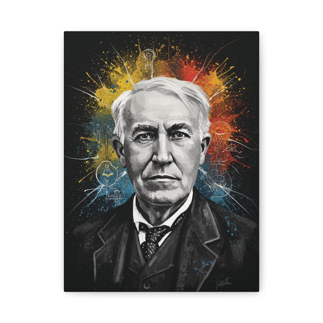 Canvas Wall Art, Thomas Edison Inspirational Quote, Print, Historical ...