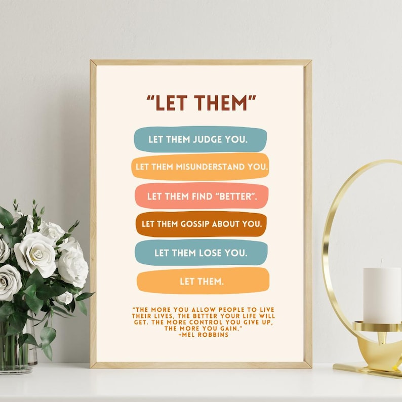 Let Them – Mel Robbins Inspirational Wall Art - Etsy