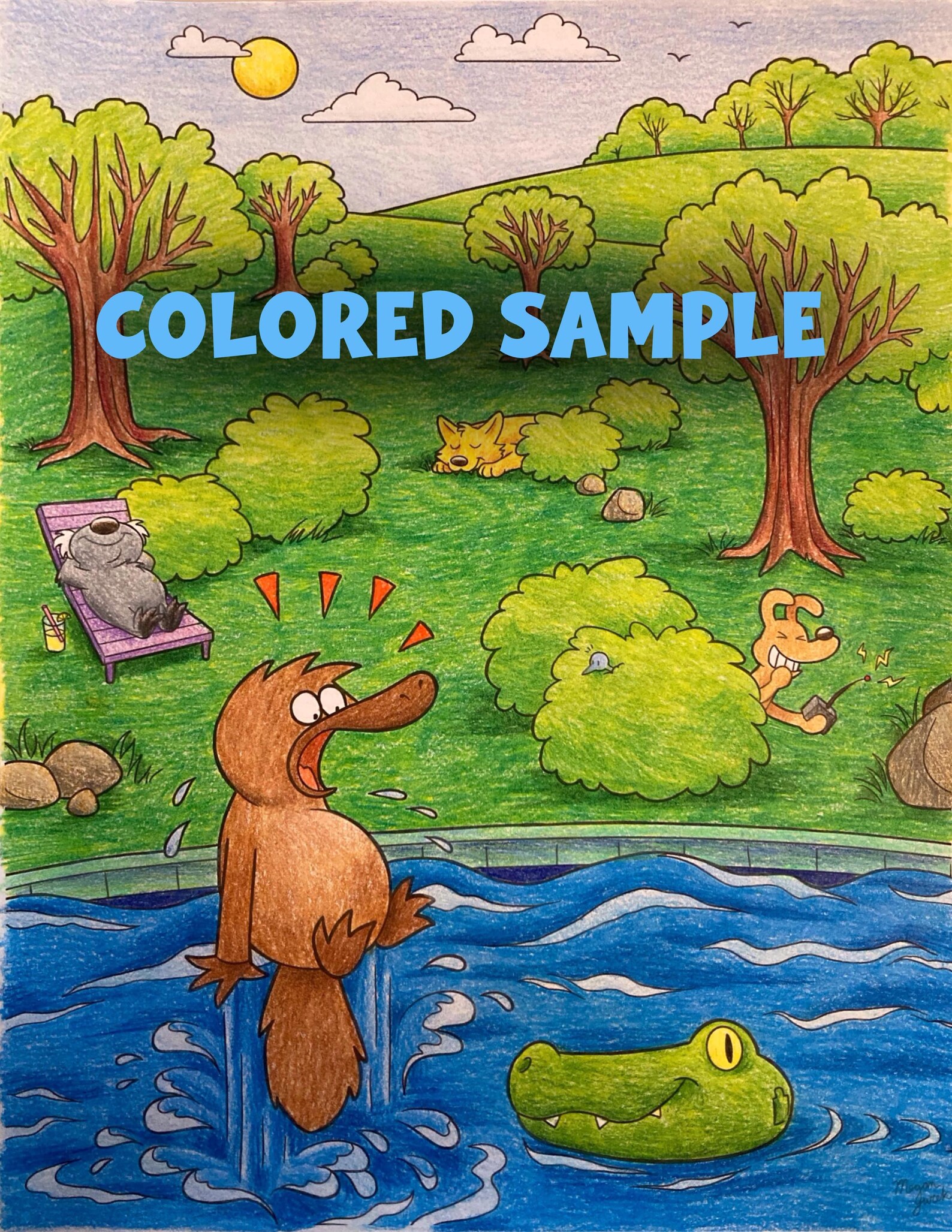 Pokey the Platypus & Friends Coloring Page - PDF Download - Koala ...