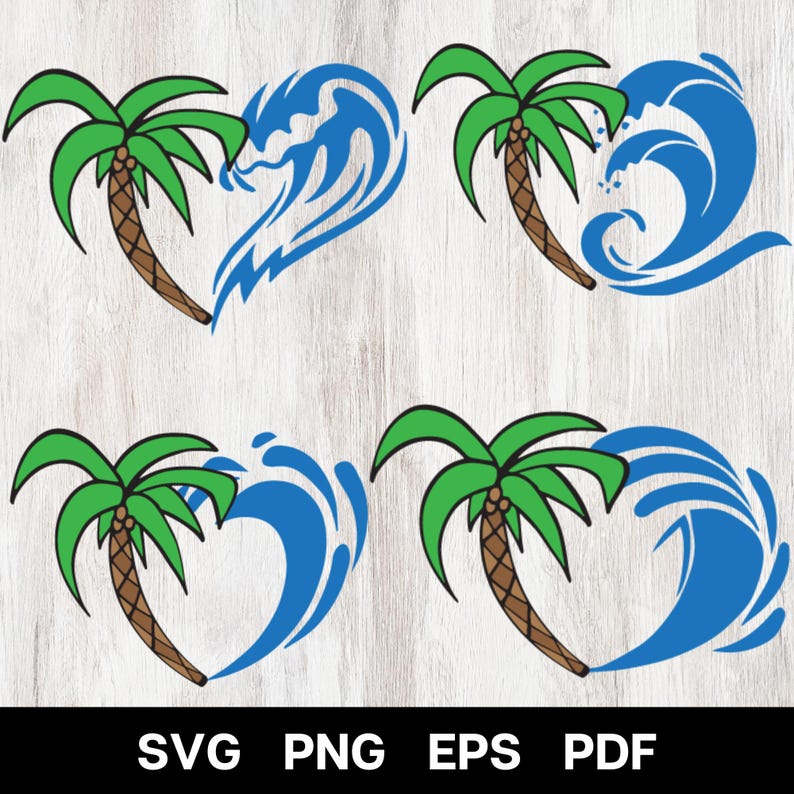 Palm Trees Svg, Palm Tree Clipart, Palm Tree Svg Bundle, Beach Svg ...