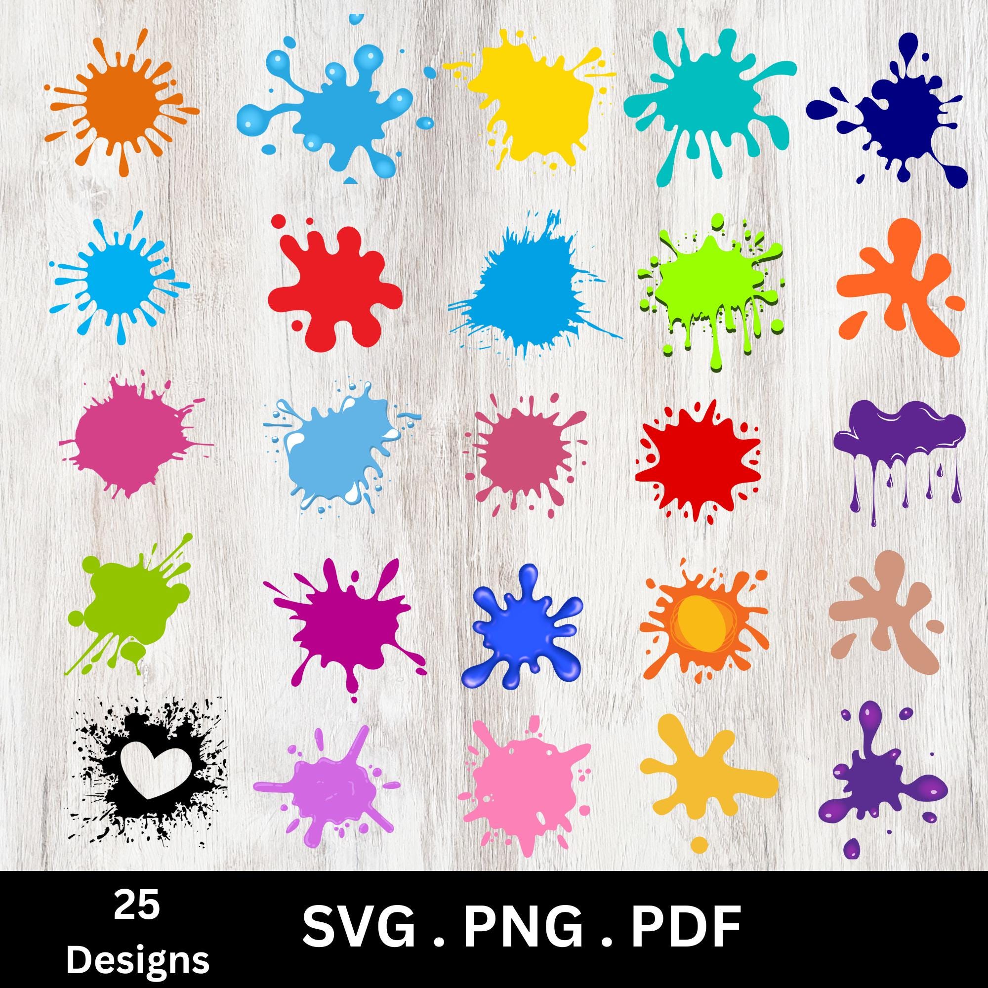 Paint Splatter Svg, Paint Splatter Png, Paint Blobs Svg, Paint Splats ...