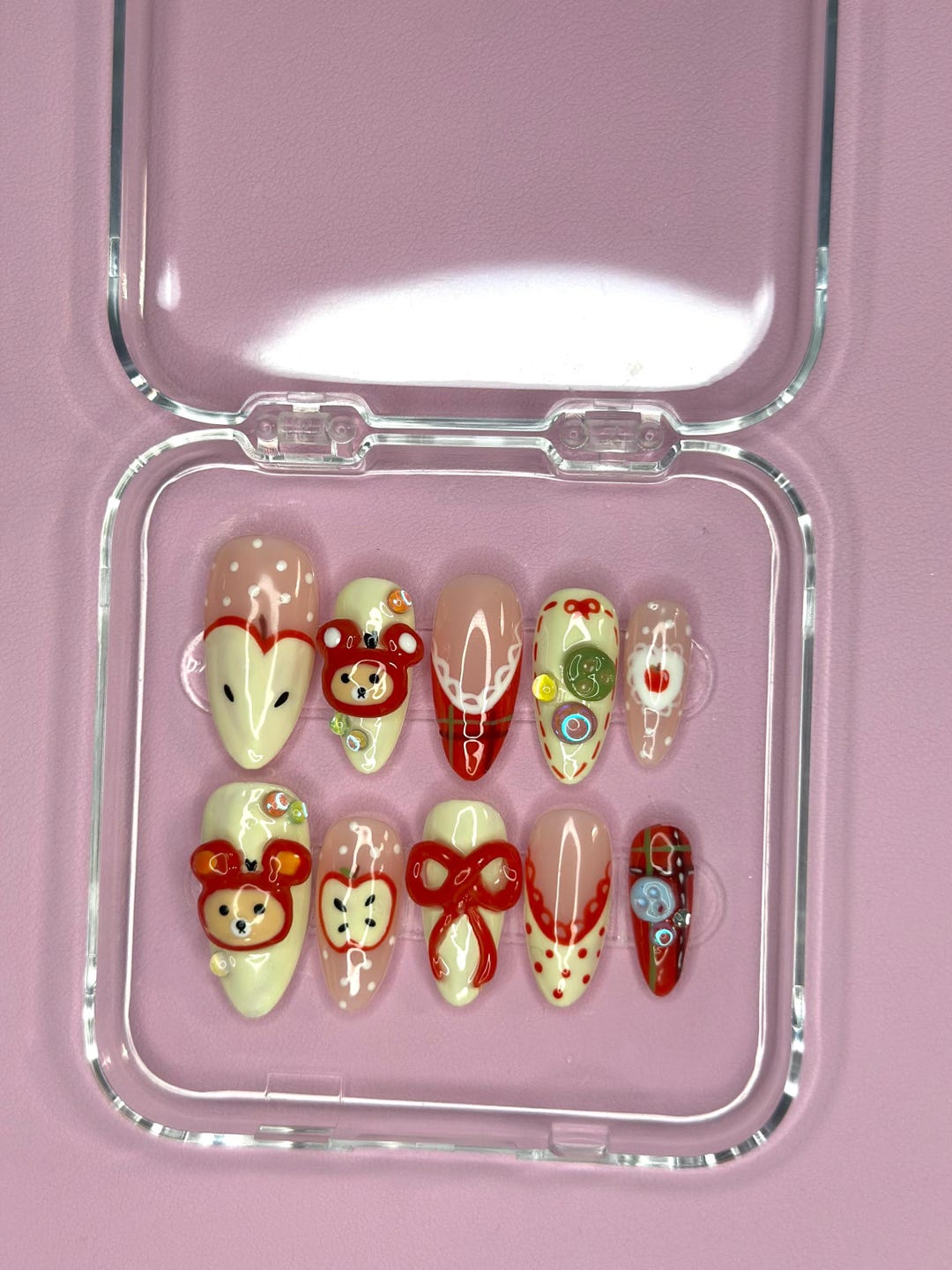 Rilakkuma Nails/press on Nails /almond Nails/kawaii Nails - Etsy