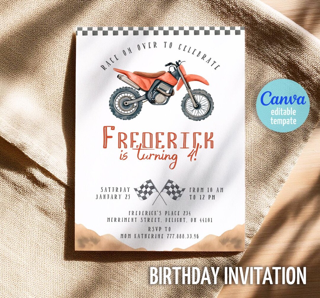 Motocross Birthday Invitation, Bike Birthday Invitation, Extreme ...