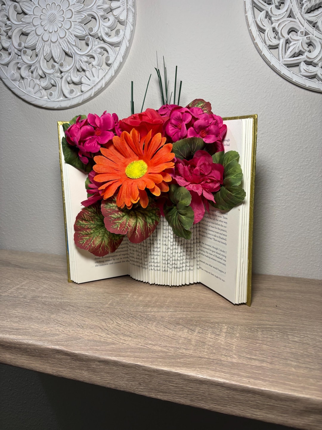 Vintage Book Floral Arrangement – Summer Inspired Table Decor or ...