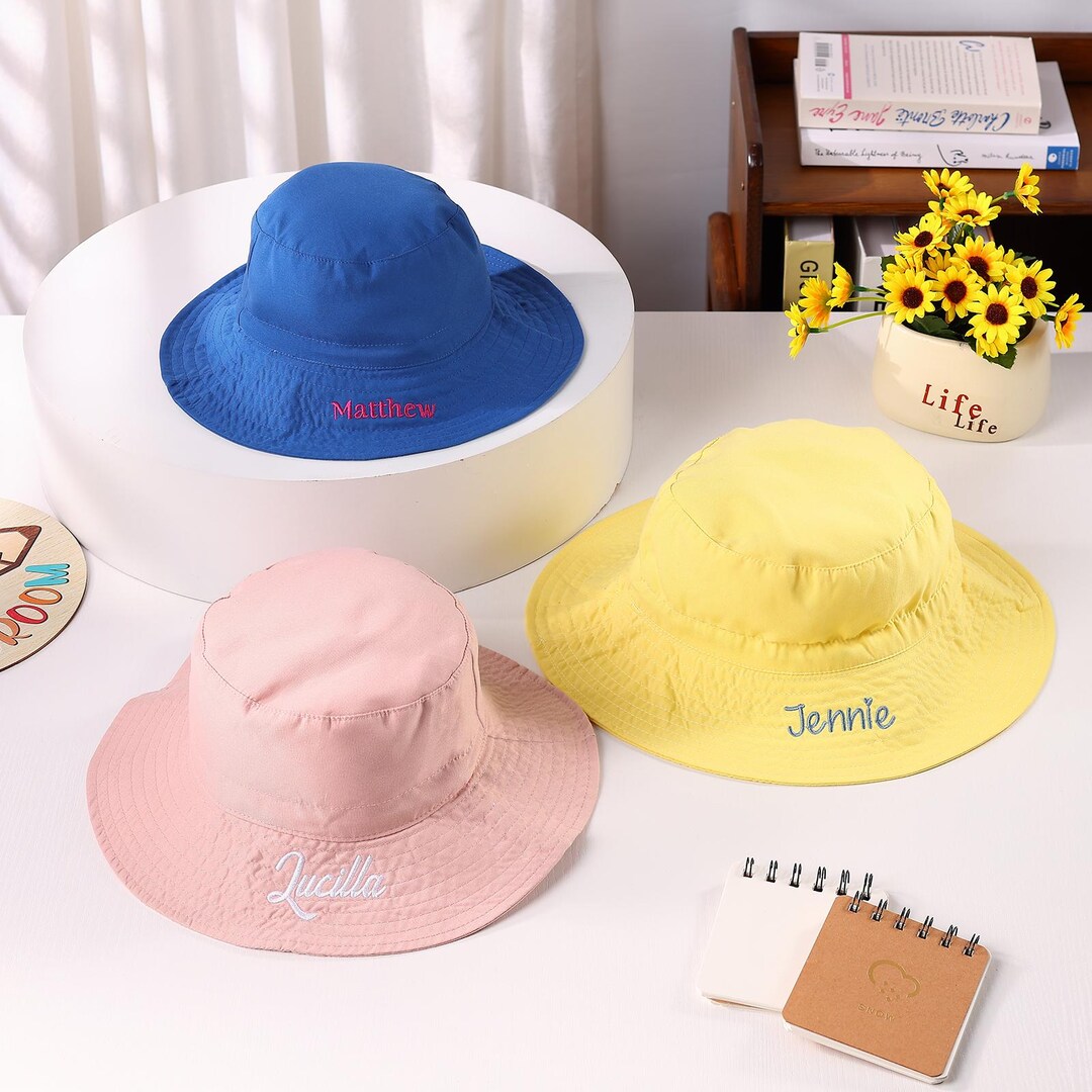 Personalized Kids Bucket Hat With Name, Custom Embroidered Beach Hat ...