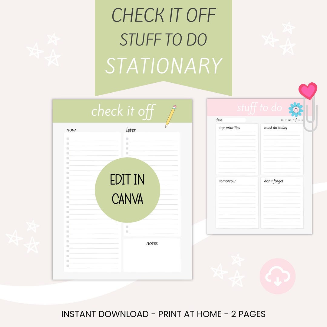 Check It off to Do List Printable, Minimalist Checklist, Editable Canva ...