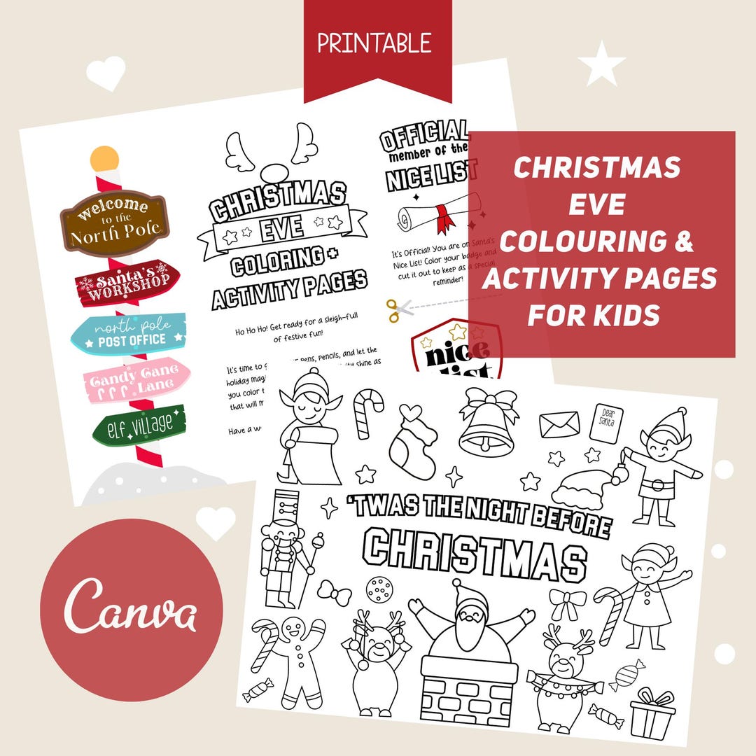 Christmas Activity Placemat Printable, Coloring Page, Kids Classroom ...