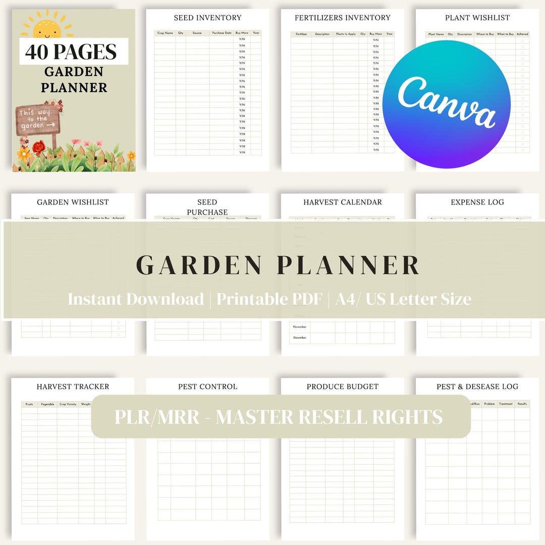 Gardening Planner Printable, Garden Planner, Plant Planner, Garden ...