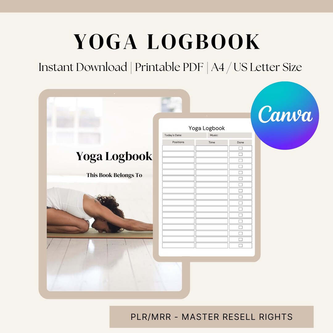 Yoga Logbook, Digital Yoga Journal, Fitness Planner Template, Yoga ...