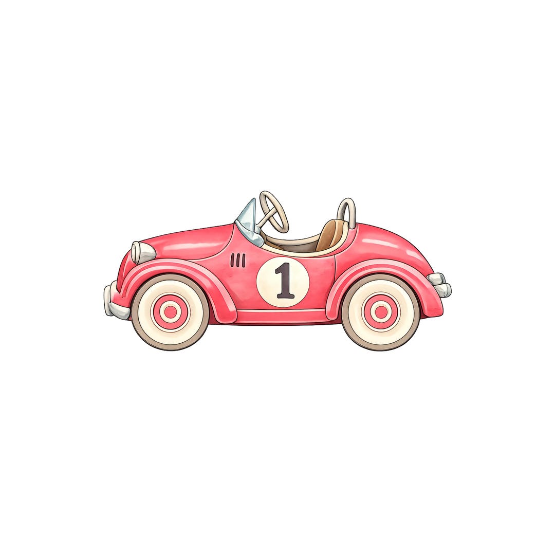 Vintage Red Race Car 1st Birthday PNG: Fast One Design (digital ...