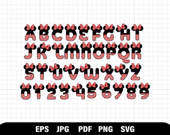 Mickey Font SVG, Mickey Alphabet, Png, Eps, Svg Digital Download, Mouse ...