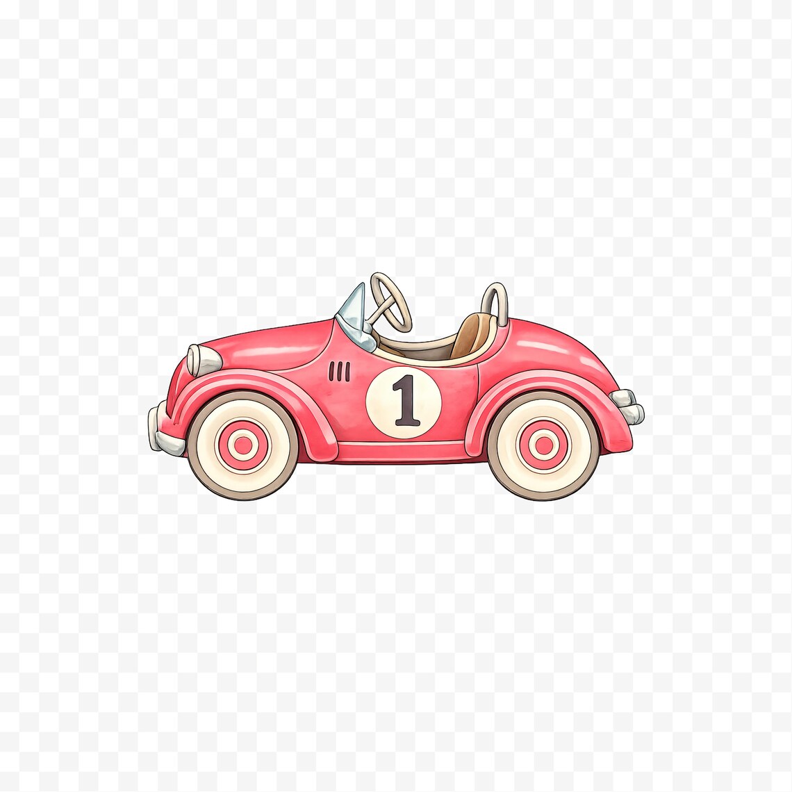 Vintage Red Race Car 1st Birthday PNG: Fast One Design (digital ...