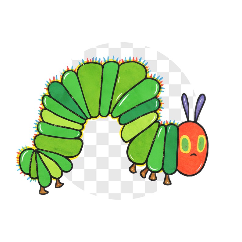 The Very Hungry Caterpillar Clip Art Set | Transparent PNG Digital ...