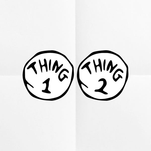 Thing 1 Thing 2 Faces - Etsy
