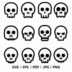 Mini Skull SVG Bundle, Miniskulls SVG, Halloween Svg, Skull Cut Files ...