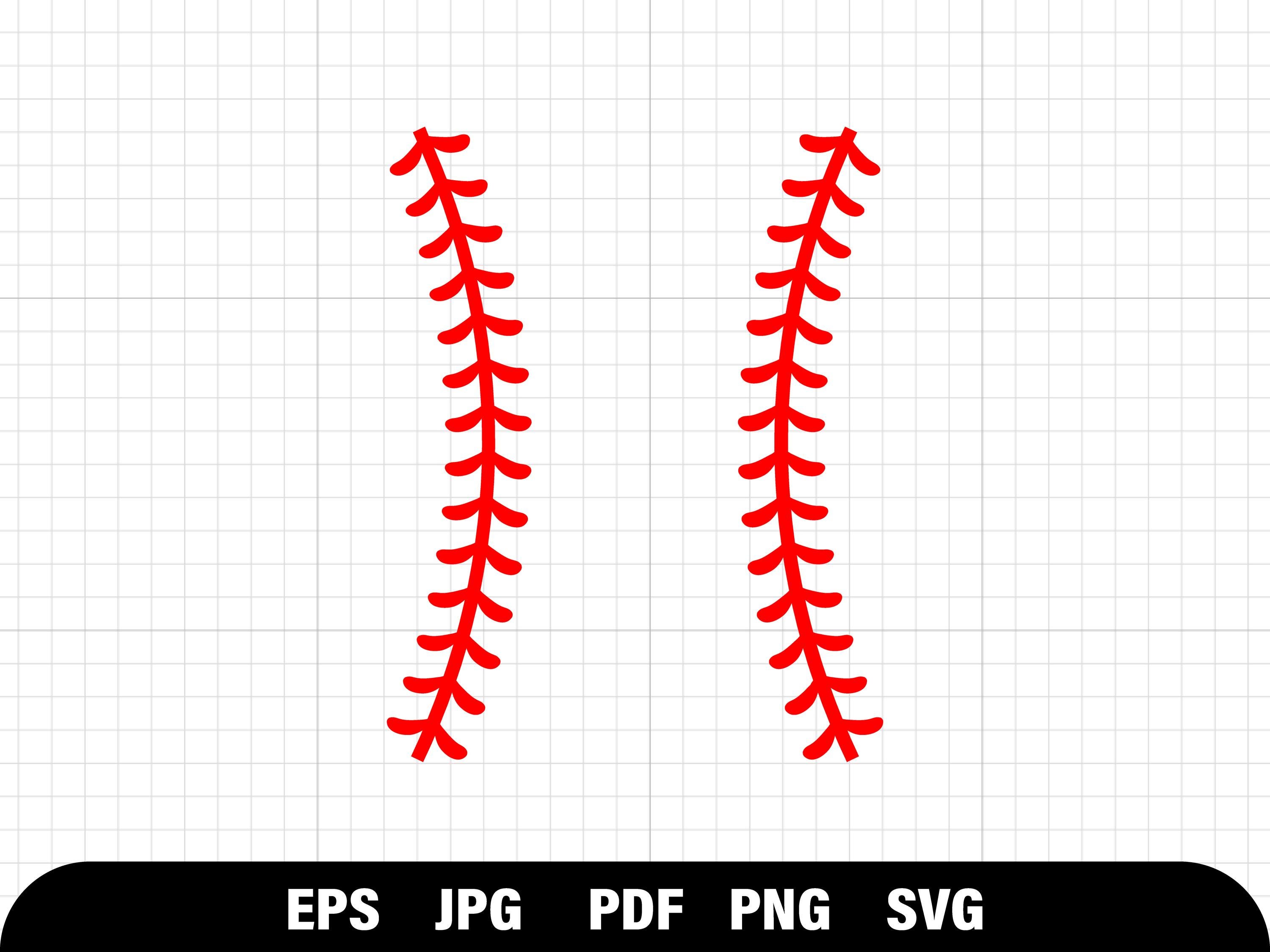 Baseball Stitches SVG: Laces Cut File, Vector Graphics (digital ...