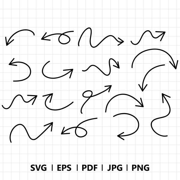 Hand Drawn Arrow - Etsy