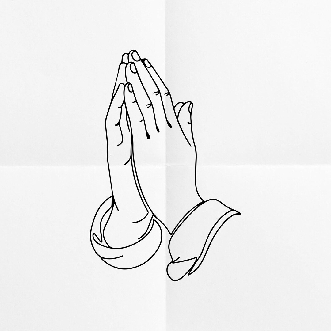 Mãos em Oração SVG PNG: Design minimalista para projetos espirituais ...