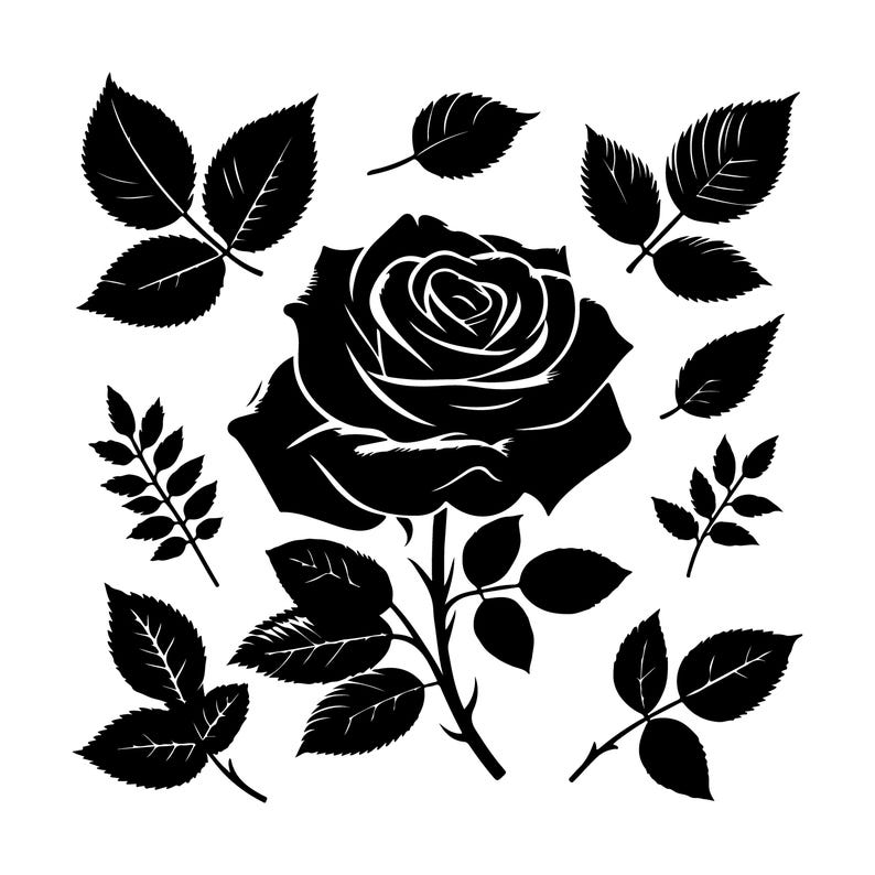 Vintage Rose SVG Bundle, Rose Clipart for Cricut , Floral Design SVG ...