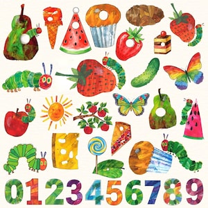 The Very Hungry Caterpillar Clip Art Set | Transparent PNG Digital ...
