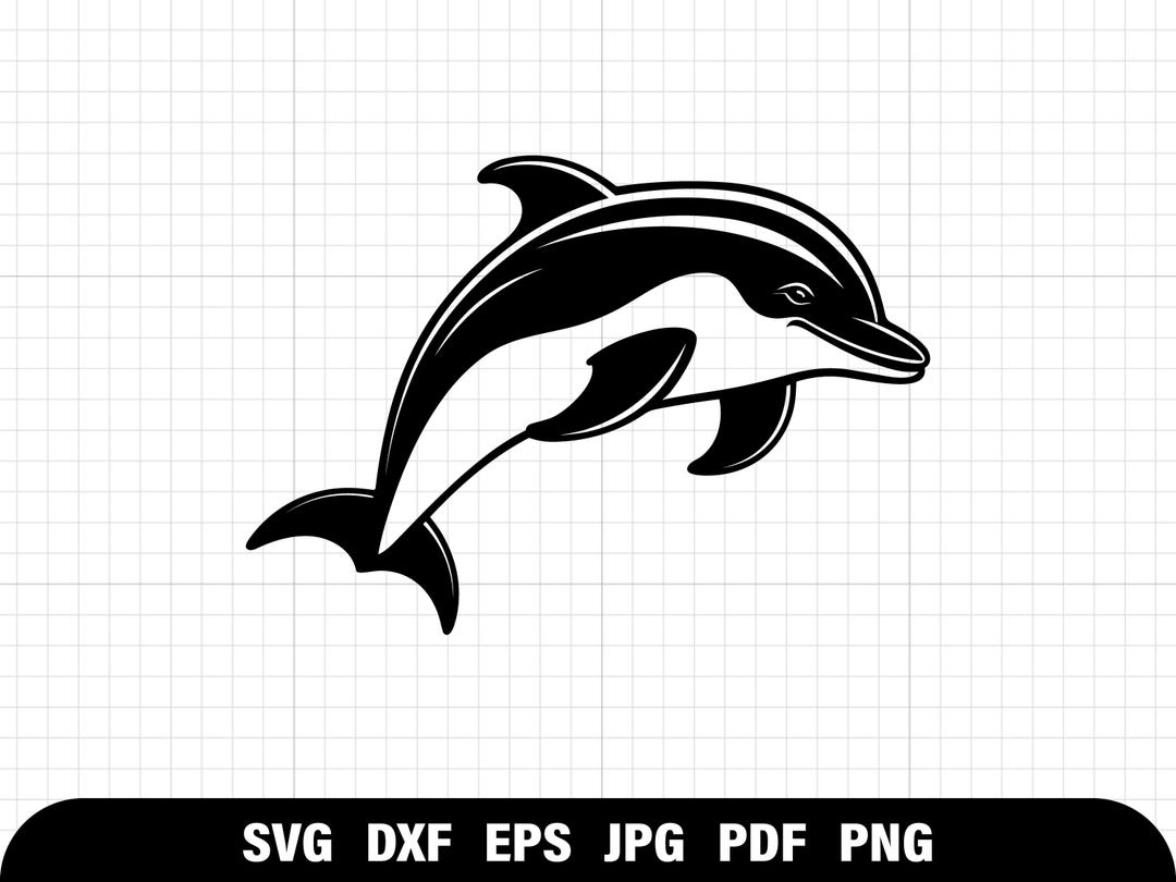 Dolphin Svg - Pdf - Png - Dxf - Jumping Dolphin - Surf Svg - Commercial ...