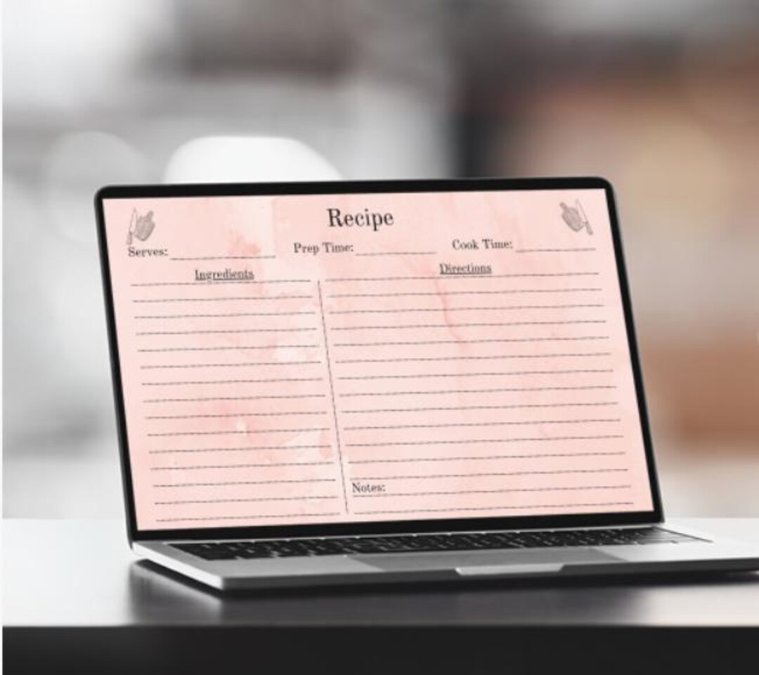 Editable Recipe Card Template Bundle | 10 Printable 4x6 Recipe Cards ...